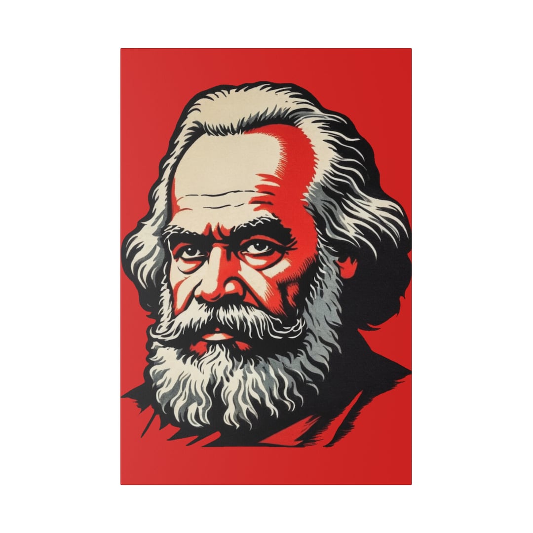 Karl Marx Red Matte Canvas, Stretched, 0.75" Multiple Sizes - Soviet ...
