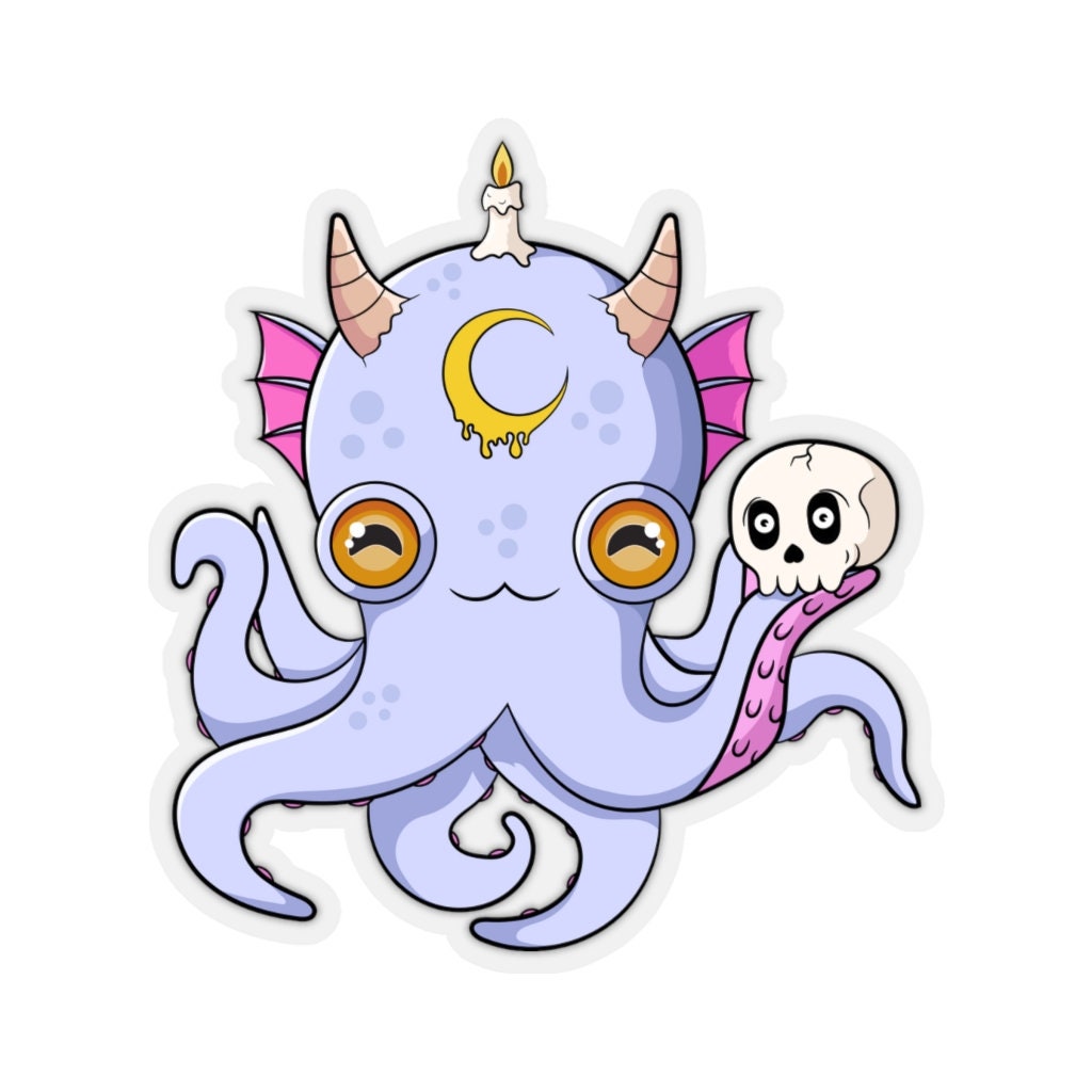 Goth Kawaii Gothic Octopus Kiss-cut Stickers Goth Kawaii - Etsy