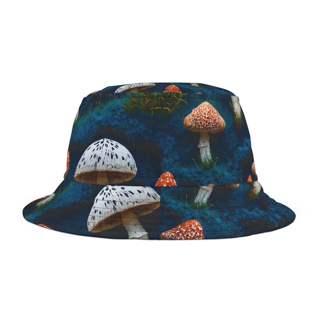 Mystic Funghi Mushroom Mosaic Mushroom Bucket Hat | Cottagecore ...