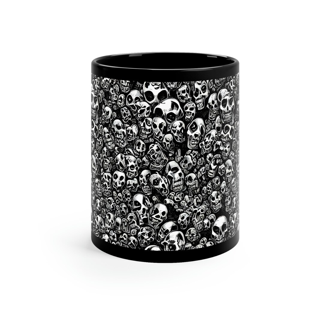 Grim Reaper Psychedelic Gothic Skulls 11oz Black Mug Gothic Mug Occult ...
