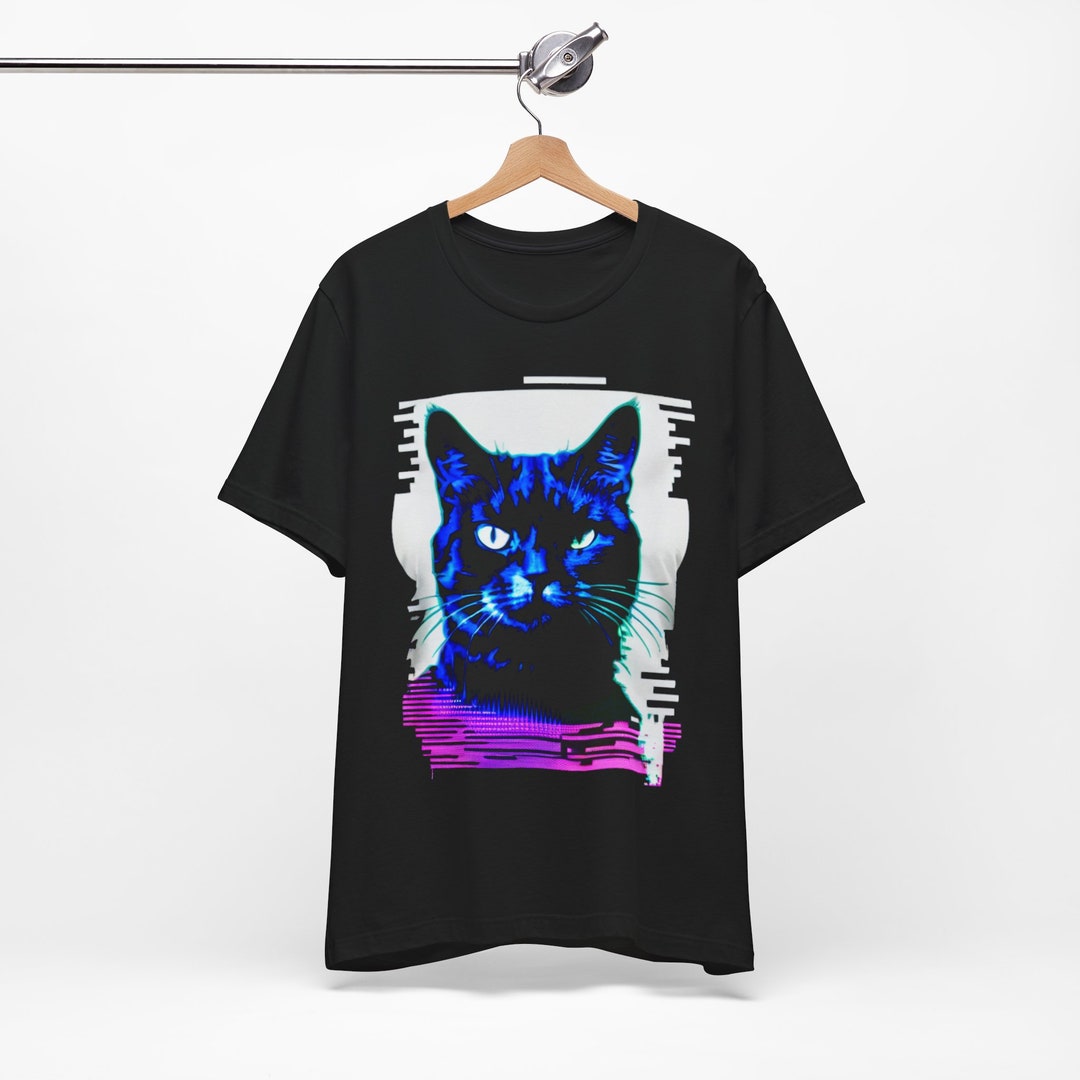 Psychedelic Weirdcore Cat T-shirt - Trippy Vaporwave Alt Clothing, Rave ...