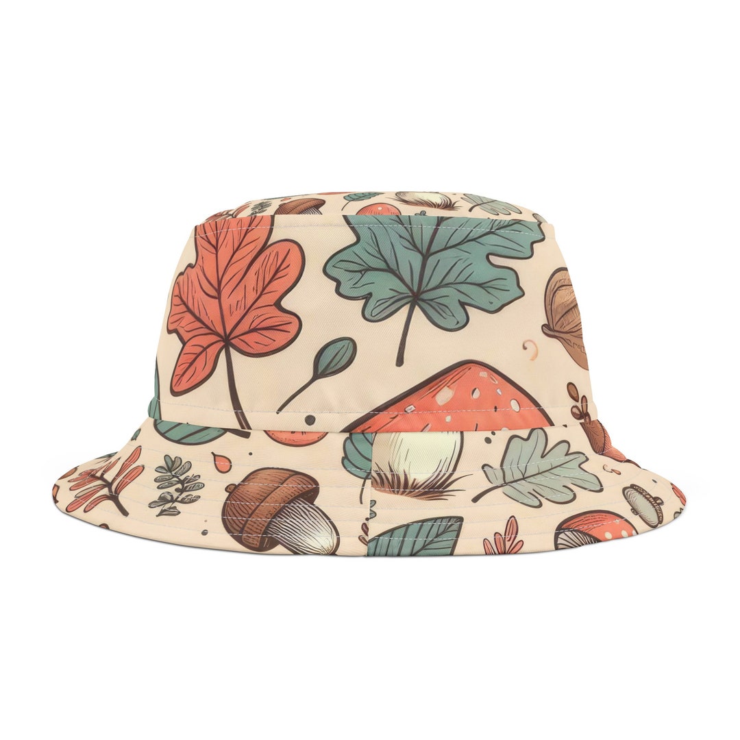 Whimsical Fungi Fantasy Mushroom Bucket Hat | Cottagecore Mushroom Hat ...