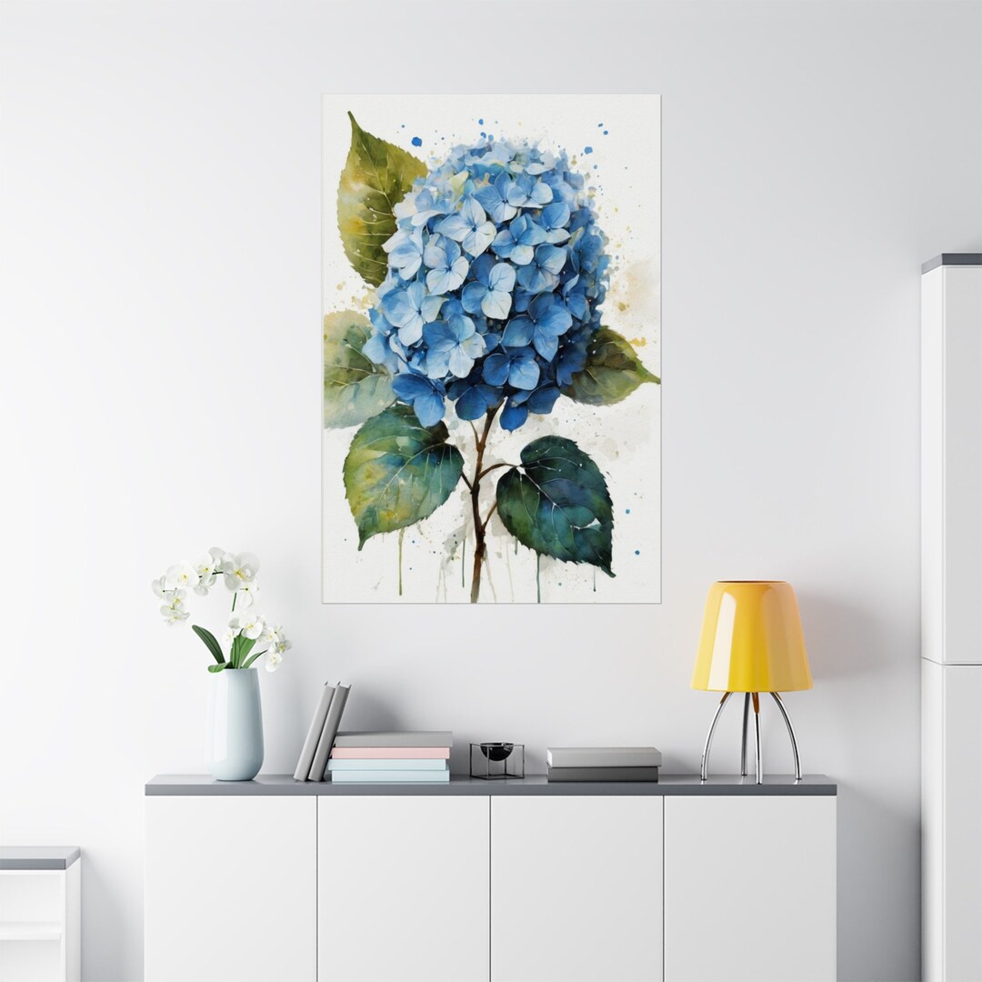 Hydrangea Print Blue Watercolor Hydrangea Art Unframed Print - Colorful ...