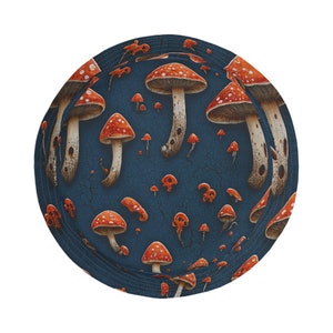 Red Cap Whimsical Fungi Fantasy Mushroom Bucket Hat | Cottagecore ...