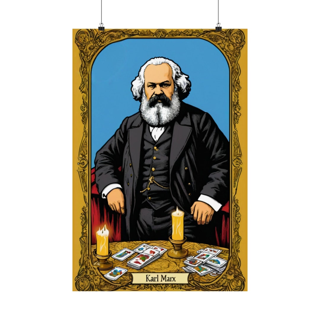 Karl Marx Reading Tarot Cards Matte Vertical Poster Multiple Sizes ...