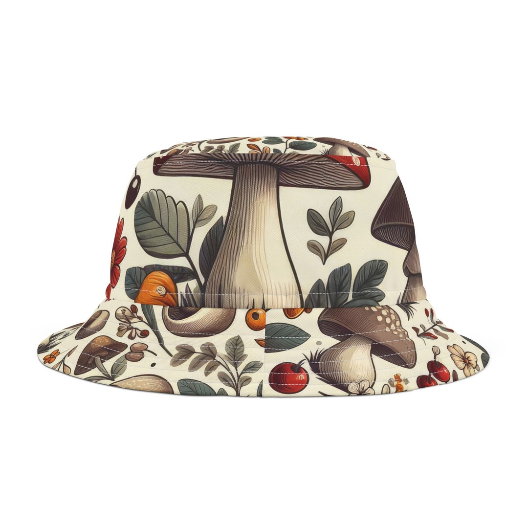 Mycology Wonderland Mushroom Bucket Hat | Cottagecore Mushroom Hat ...