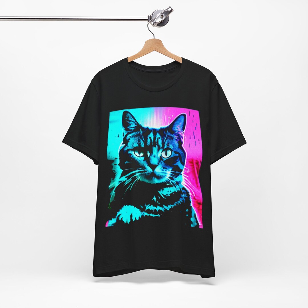 Psychedelic Weirdcore Cat T-shirt - Trippy Vaporwave Alt Clothing, Rave ...