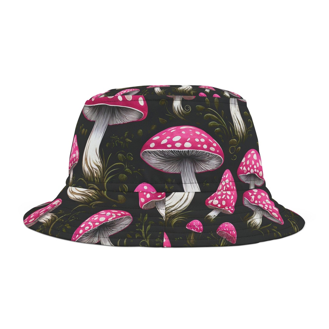 Fungi Pink Magic Mushroom Bucket Hat | Cottagecore Mushroom Hat ...