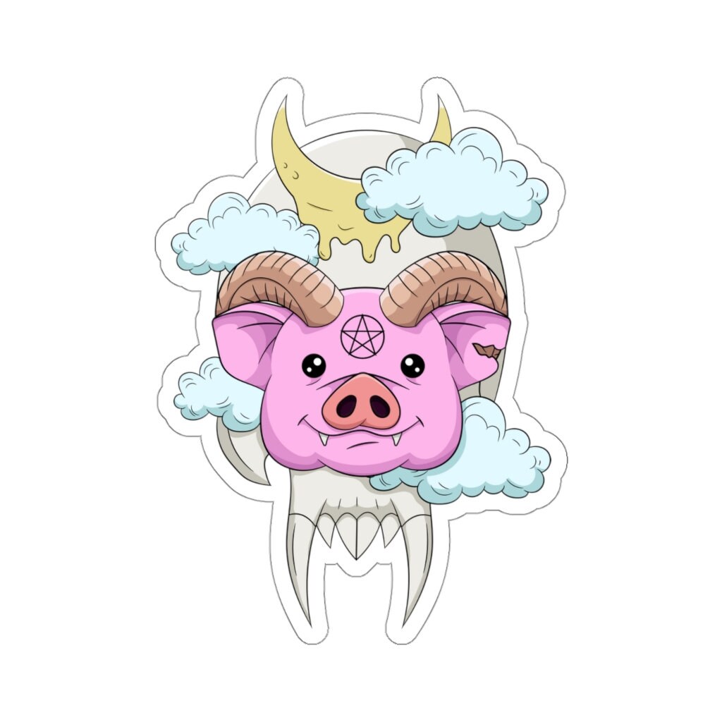 Goth Kawaii Gothic Pig Kiss-cut Stickers Goth Kawaii - Etsy