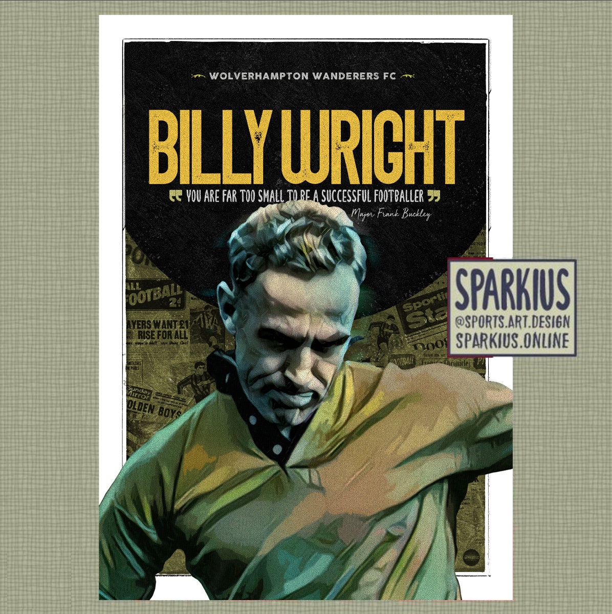 Billy Wright | Wolves FC | Fine Art Print - Etsy