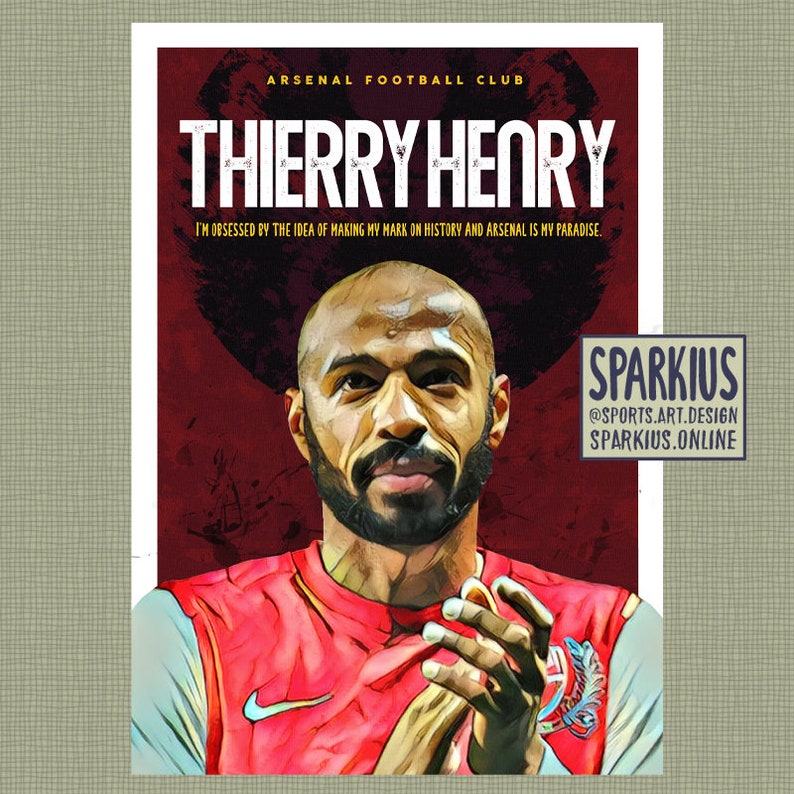 Thierry Henry Arsenal Fc Art Print Etsy