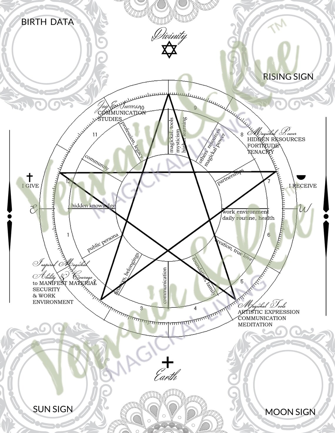 Blank Astrology Chart Coloring Sheet Printable - Etsy