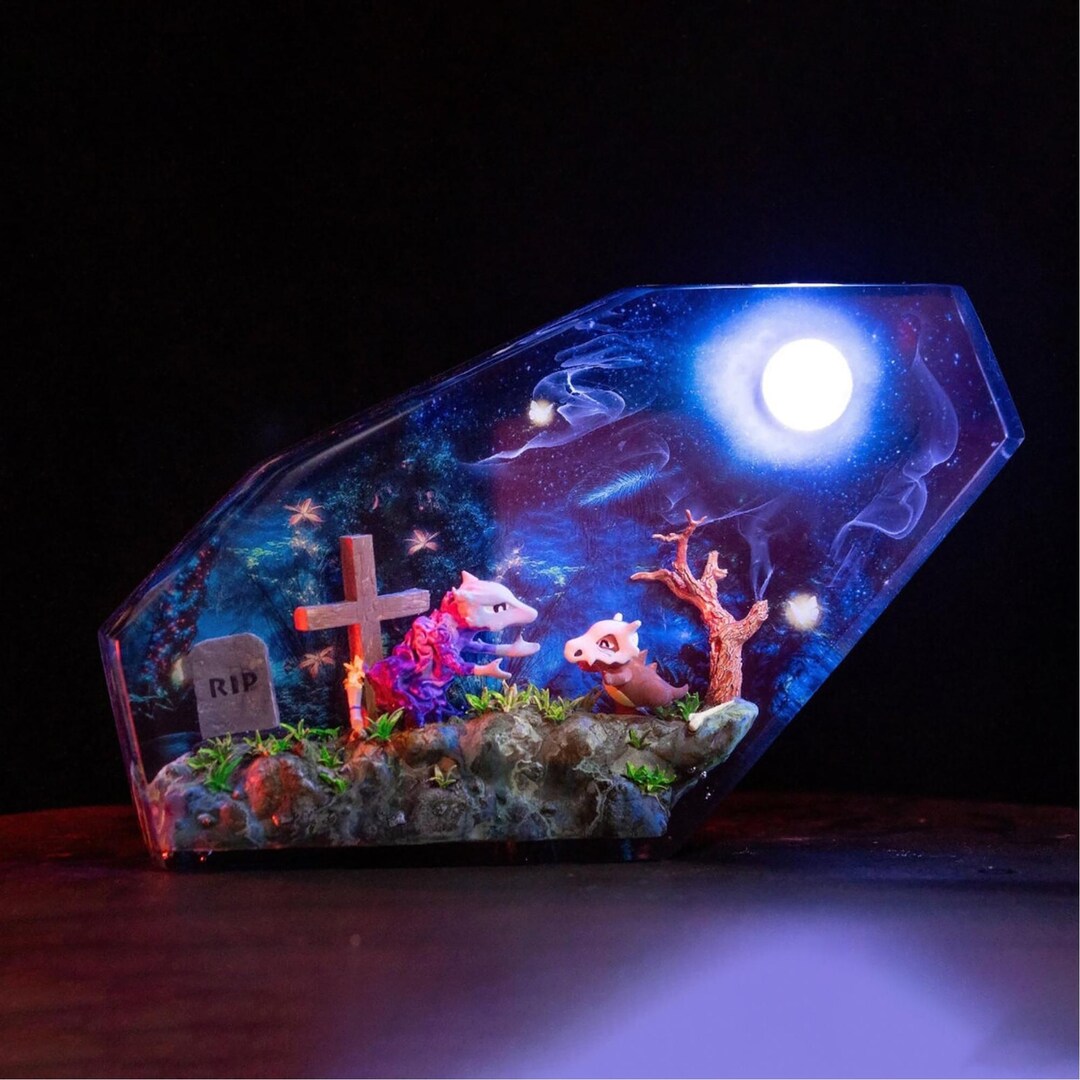 Pokemon Creepy Cubone Halloween Epoxy Resin Lamp, Night Light - Etsy