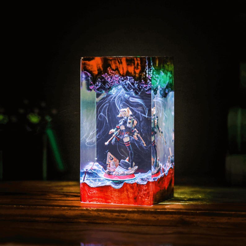 Zenless Zone Zero Brurnice White Resin Lamp | LED Anime Light | Gamer ...