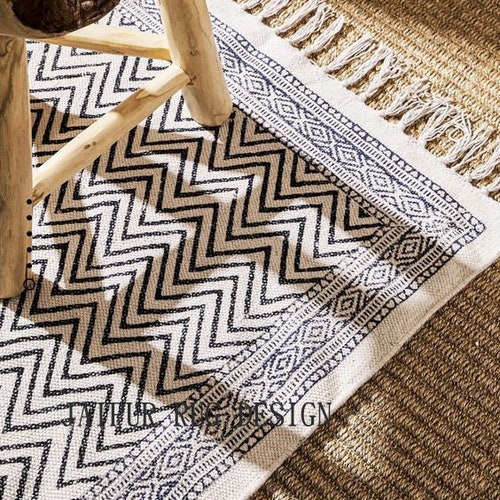 5X8 FEET Cotton Rug / Block Printed Rug / Carpet Area Rug - Etsy