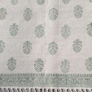 Green Buta Area Rug 3X5 FEET Cotton Rug Block Printed Rug - Etsy