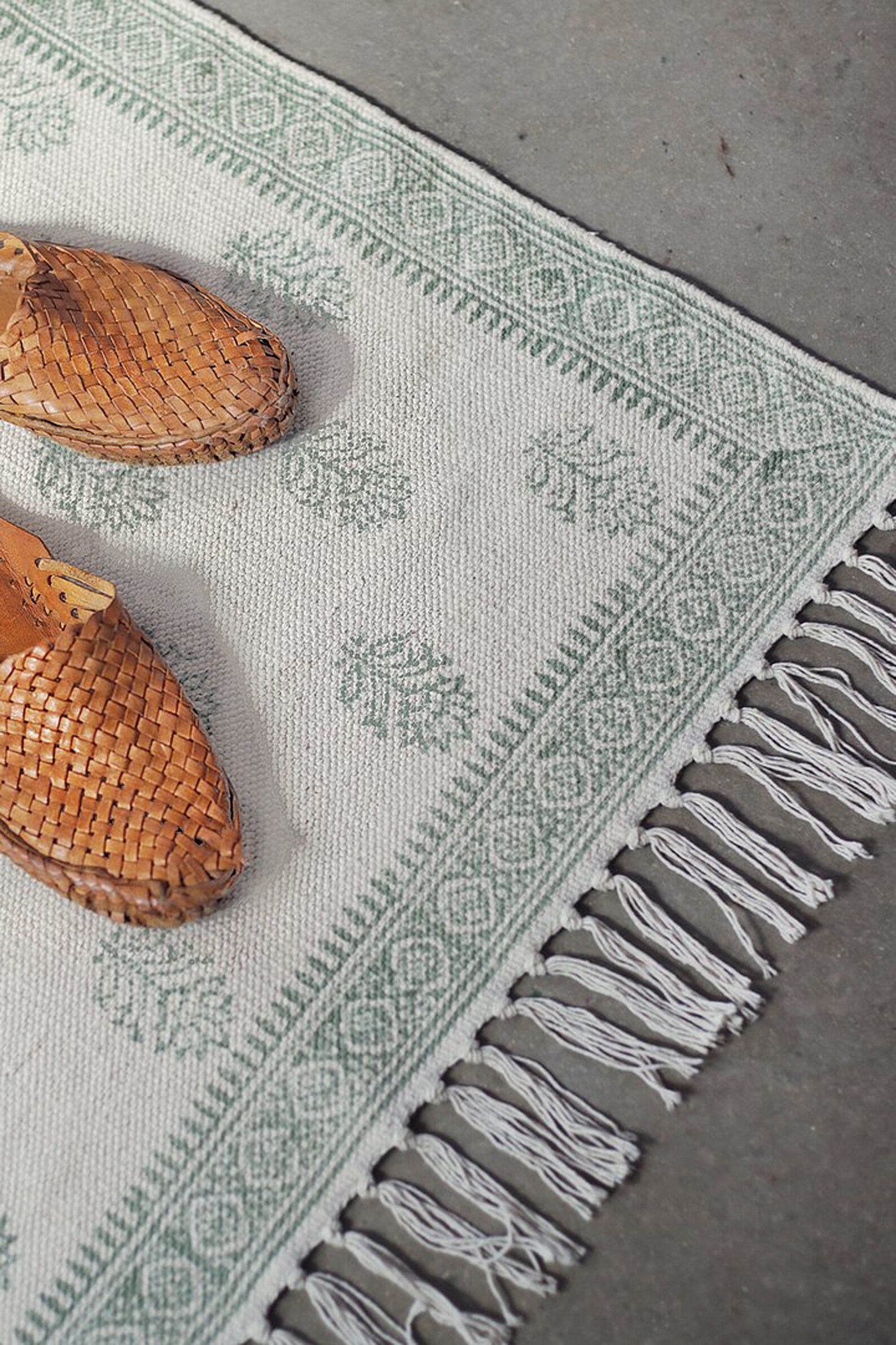 Green Buta Area Rug 3X5 FEET Cotton Rug Block Printed Rug - Etsy