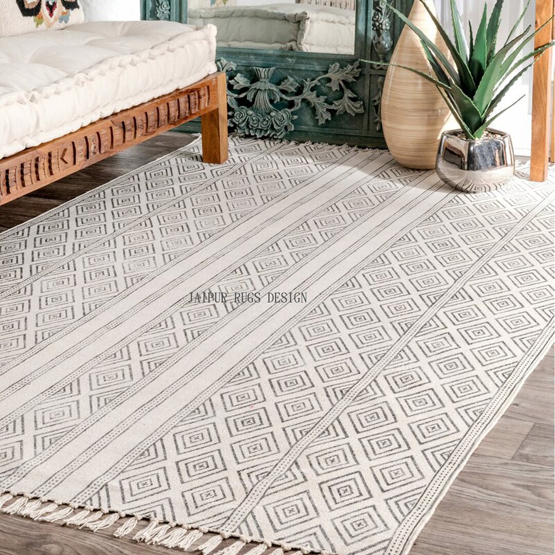 9X12 FEET Cotton Rug / Block Printed Rug / Carpet Area Rug - Etsy