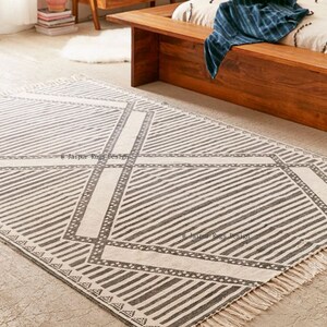 Square Cotton Area Rug Block Printed Rug / Carpet Area Rug - Etsy