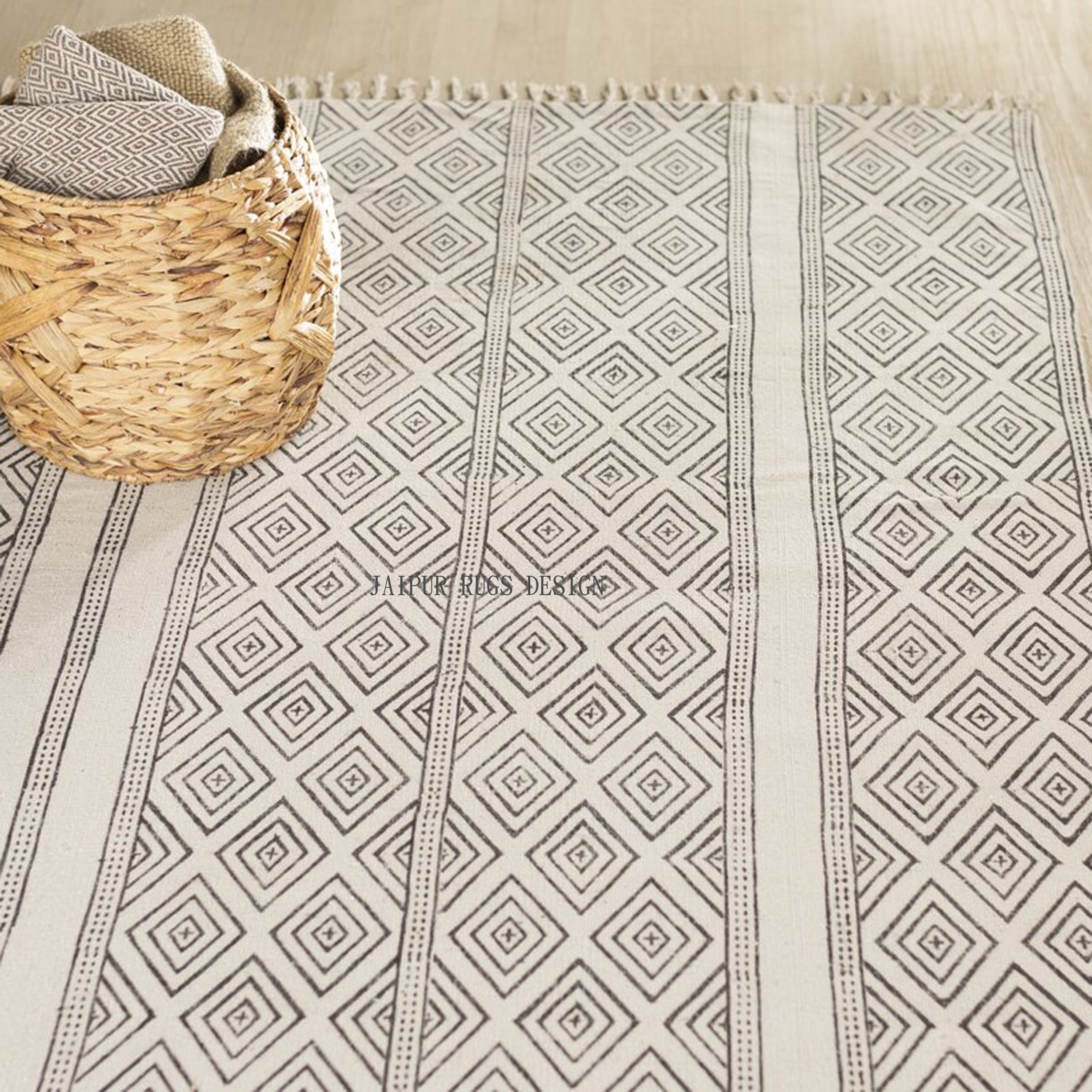 5X8 FEET Cotton rug / block printed rug / carpet area rug | Etsy