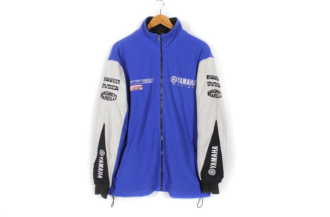 Yamaha Racing MG Competition Racing Logo Blue Zip Fleece Jacket Size XL ...