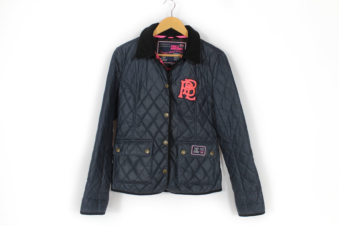 Pauls Boutique Quilted Jacket Navy Blue Womens Size M Pink - Etsy
