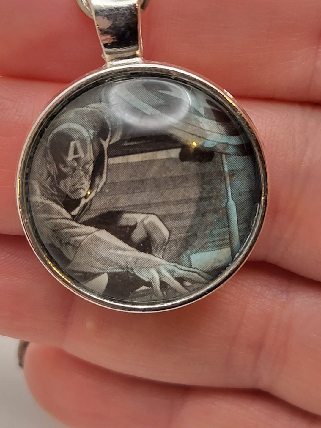 Captain America Marvel Keychain Comic Pendant Unique Handmade - Etsy