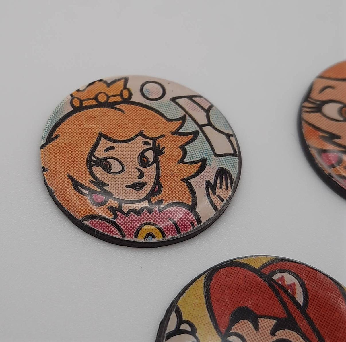 Mario and Princess Peach Comic Magnet Combo Unique Handmade 4 Pack 1 ...
