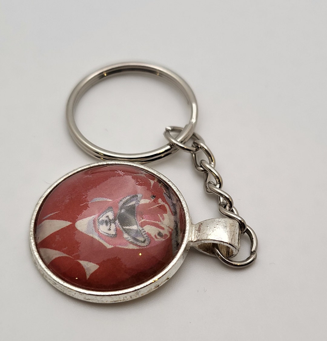 Red Power Ranger Keychain Comic Pendant Unique Handmade - Etsy