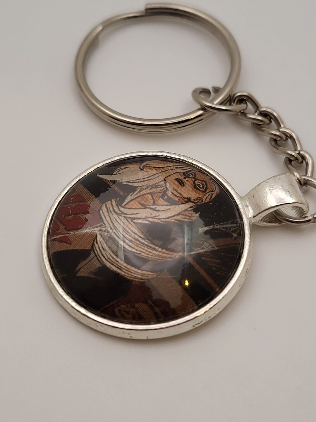 Black Cat Keychain Comic Pendant Unique Handmade - Etsy