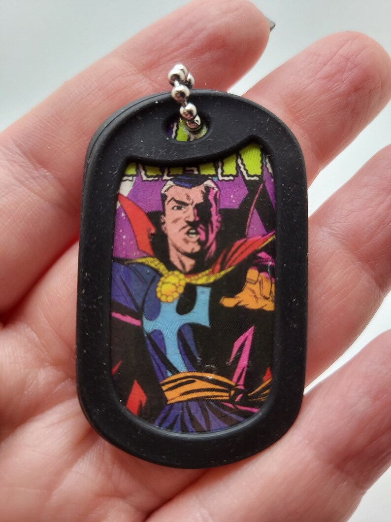 Doctor Strange Dog Tag Comic Double Sided Unique Handmade - Etsy