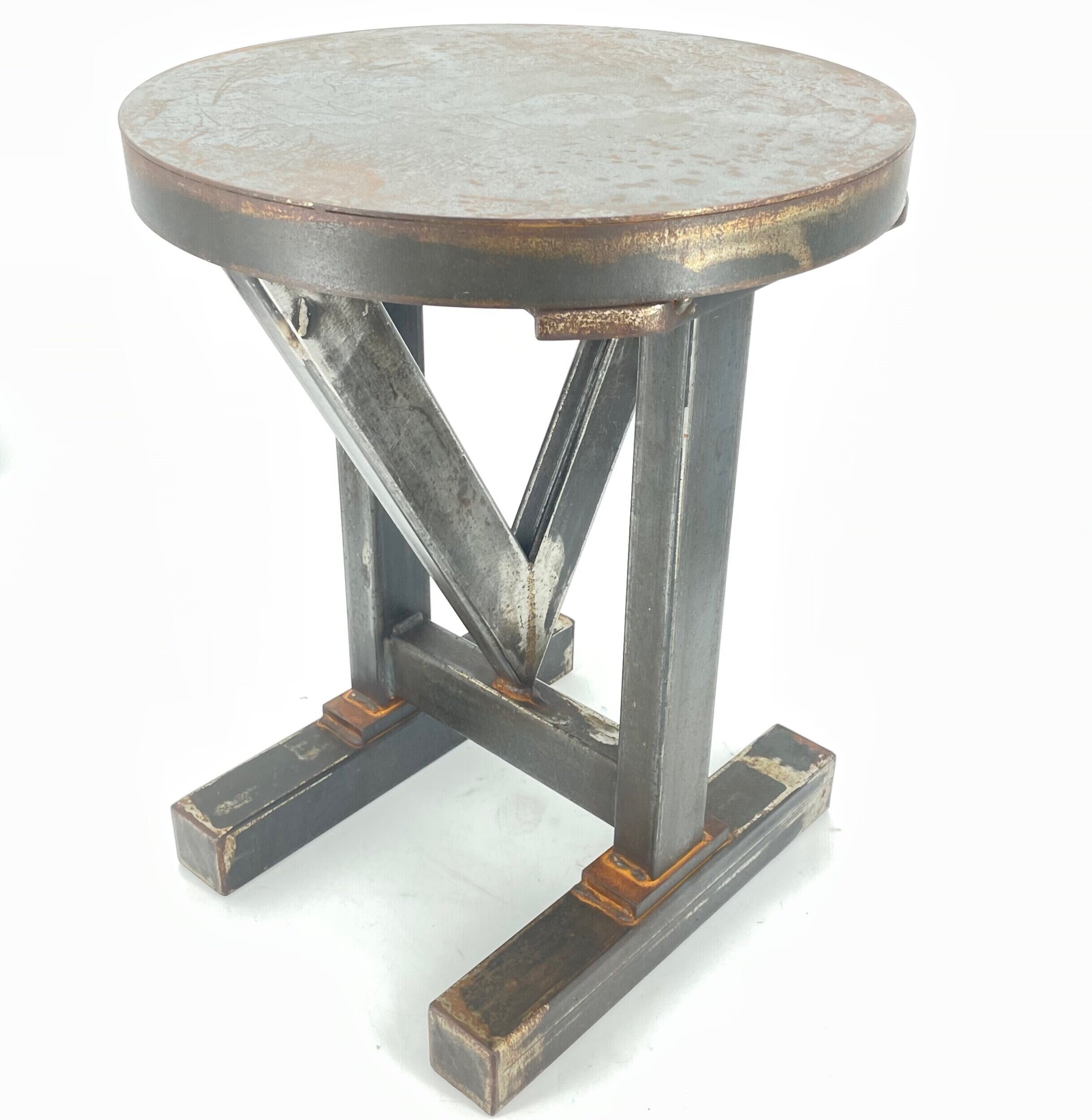 Round Industrial Coffee Table / Coffee Table / Side Table / Design ...