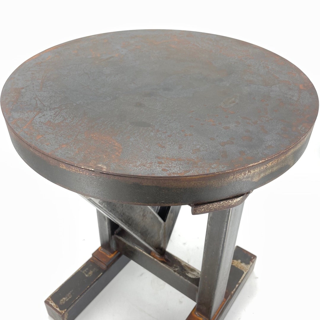 Round Industrial Coffee Table / Coffee Table / Side Table / Design ...