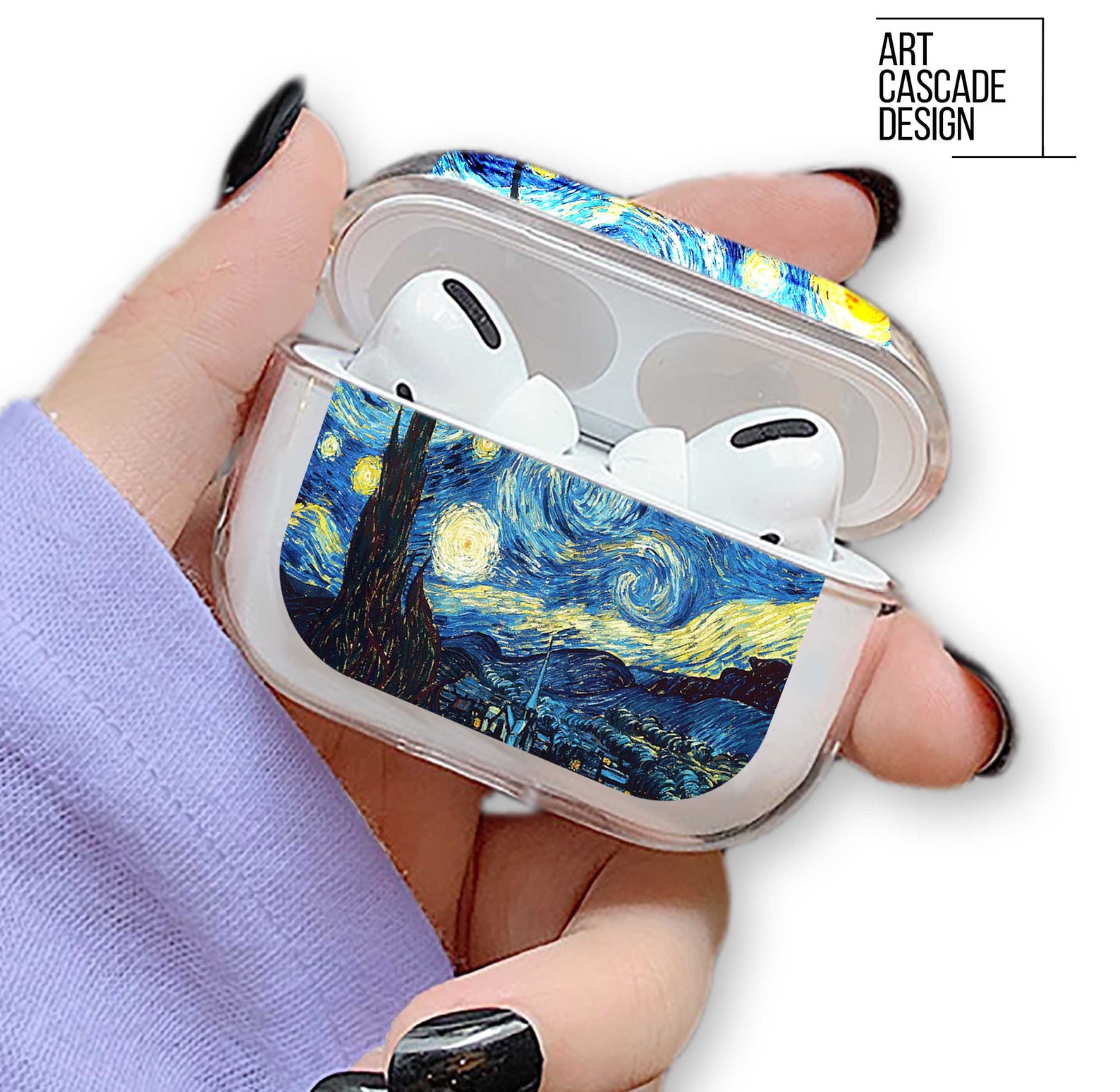 Painting Airpods Pro Case Starry Night Airpod Case Clear Van - Etsy
