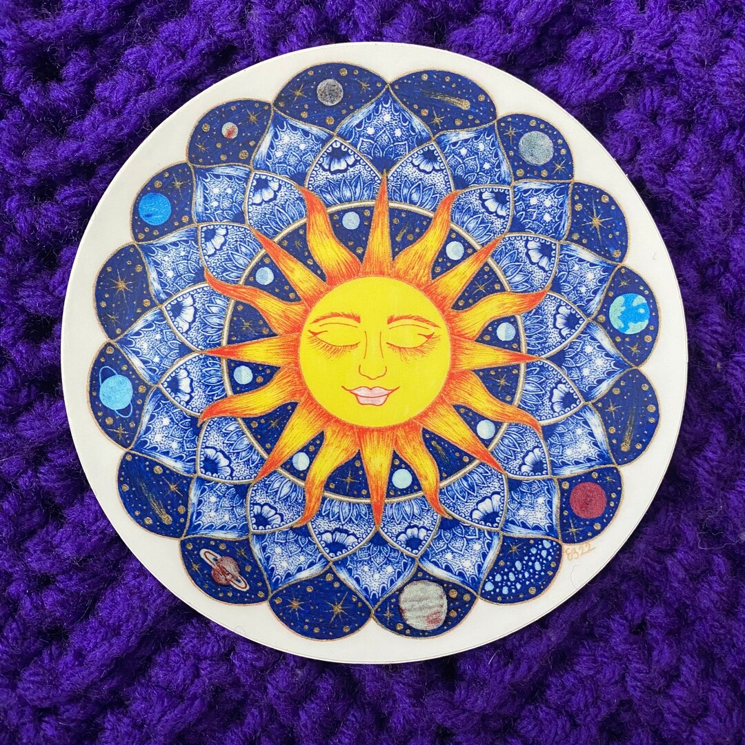 Bumper Sticker 4in Sun Moon Planets Celestial Space Mandala - Etsy