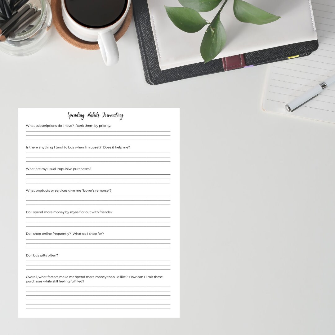 Spending Habits Journaling - Printable Journal Page for Money ...