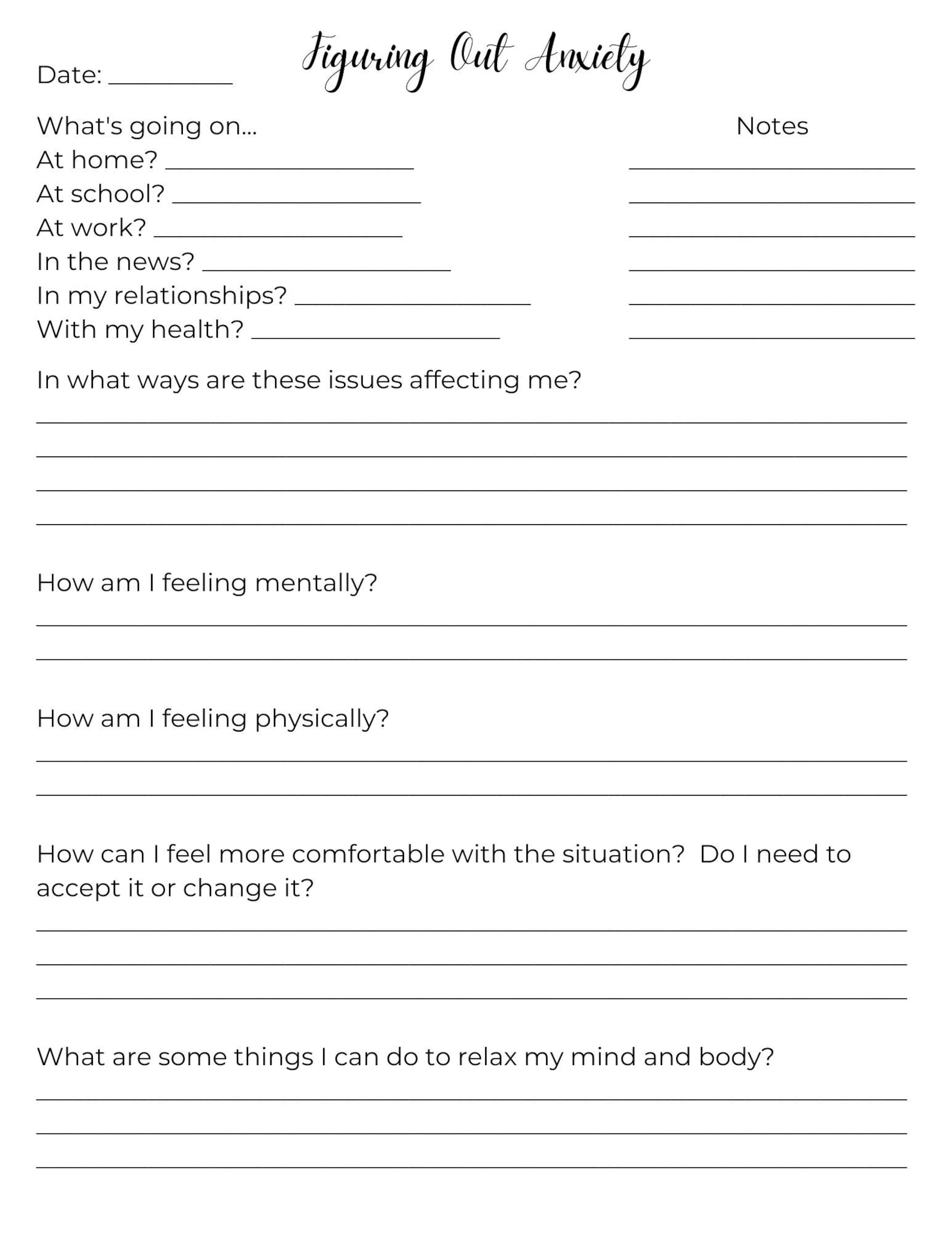 Figuring Out Anxiety Journal Printable Journal Page For Etsy figuring-out-anxiety-journal-printable-journal-page-for-etsy