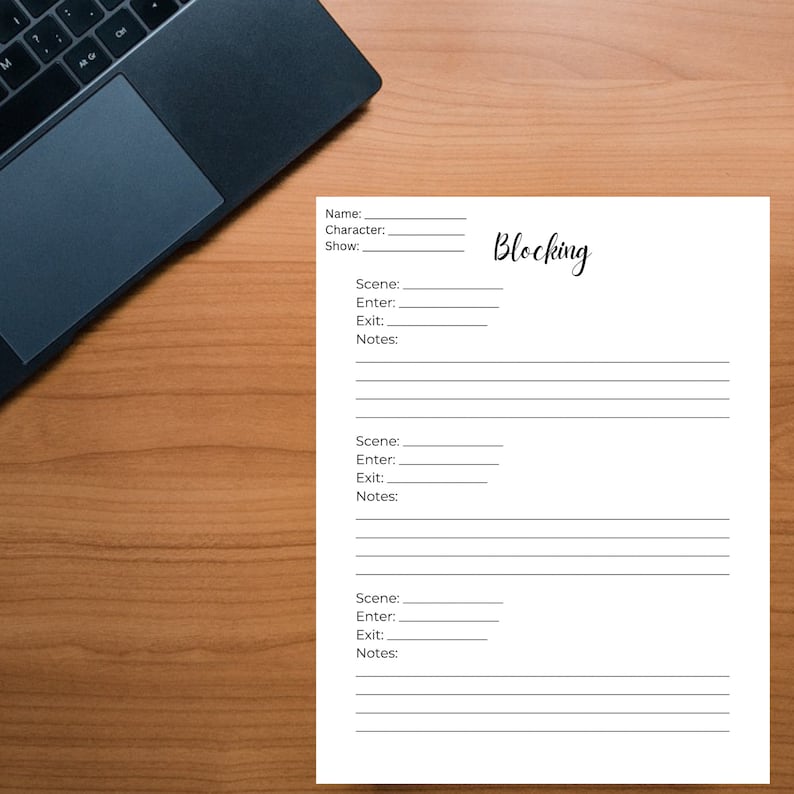 Blocking Notes Printable - Acting Resource High School Community ...