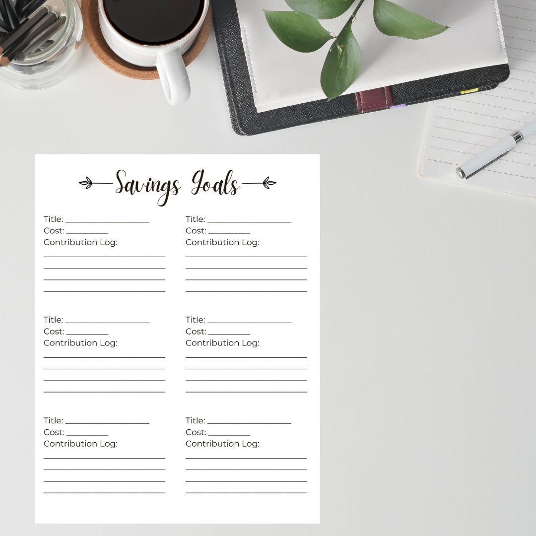 Savings Goals Personal Finance Tracker Multiple Expenses - Etsy