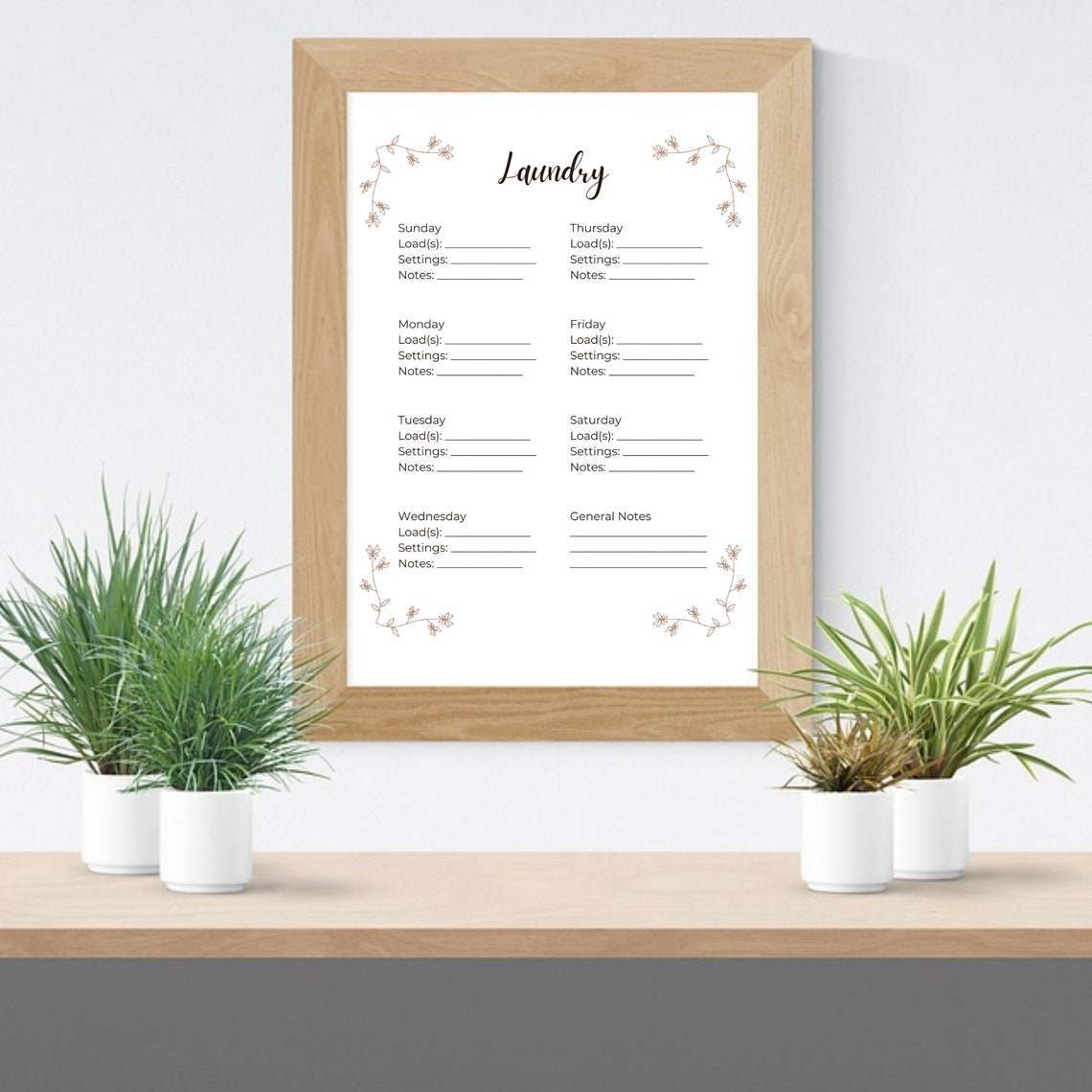 Weekly Laundry Schedule Printable Planner for Household - Etsy