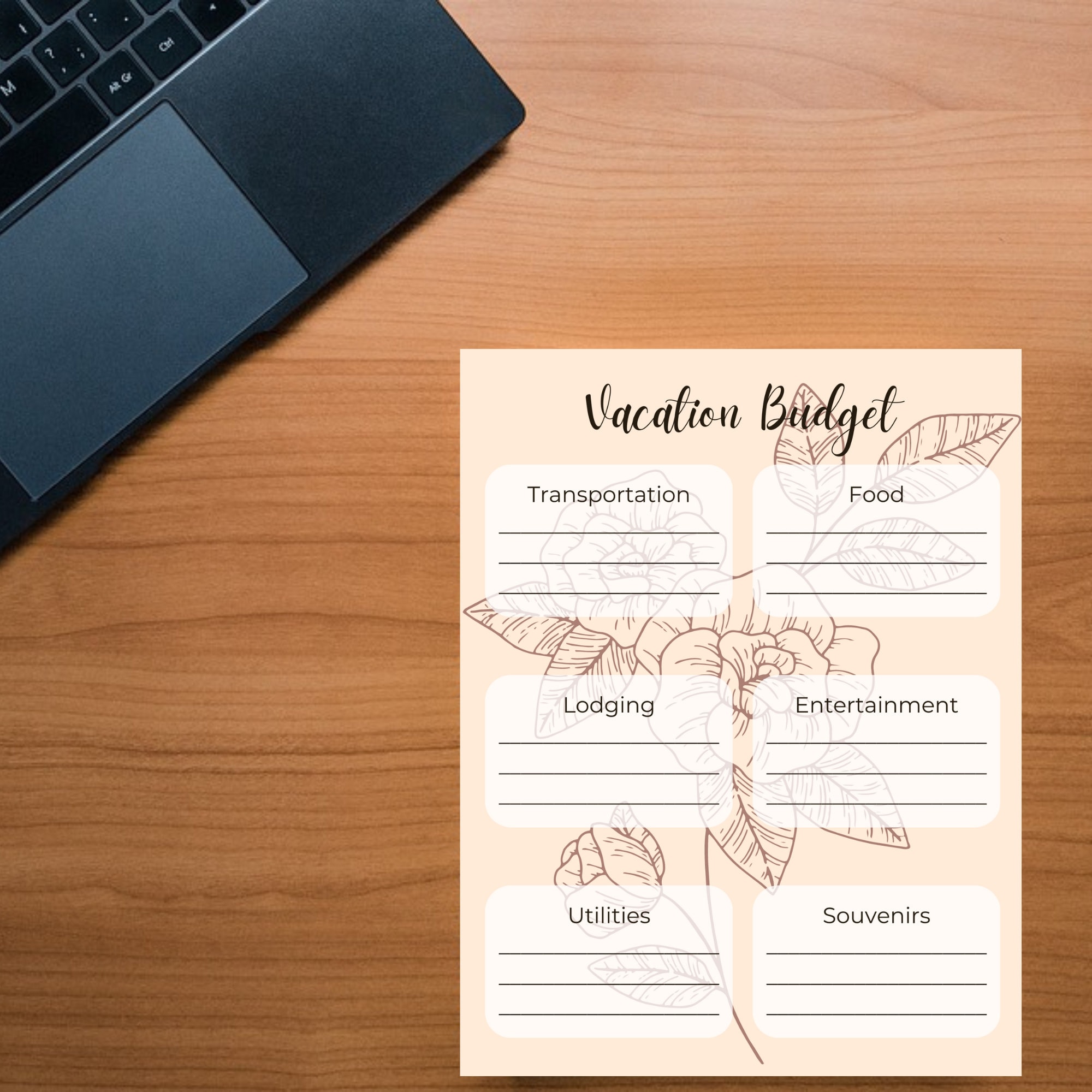 Vacation Budget Printable Travel Planning Money Management Savings Goal ...