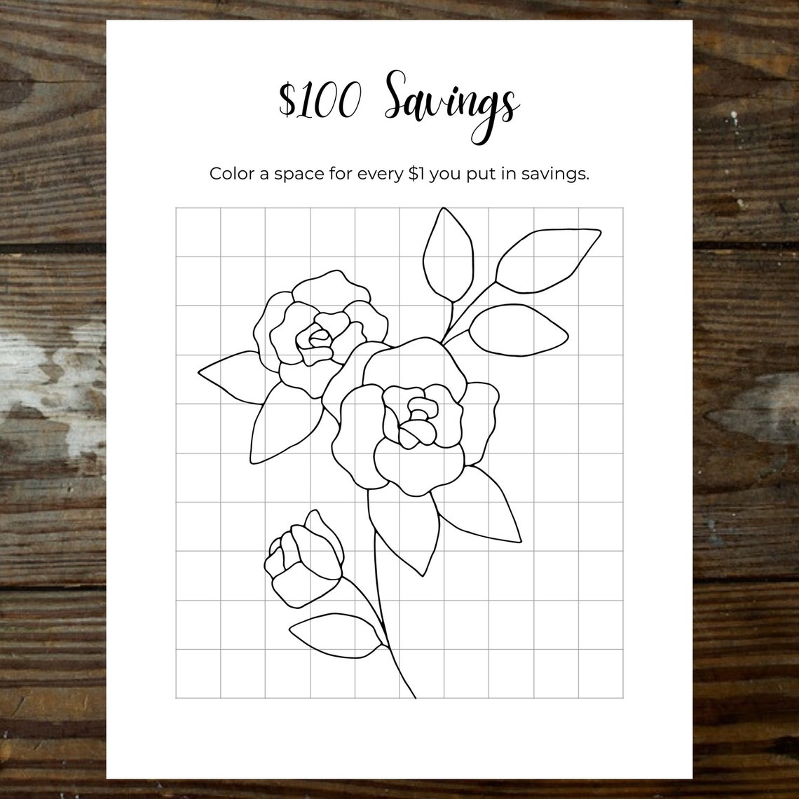 100 Dollar Savings Flower Coloring Page Personal Finance Money ...