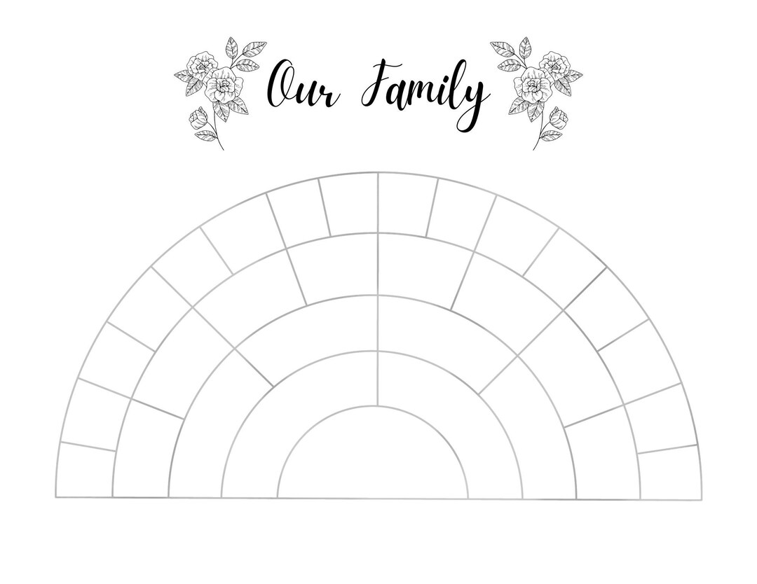 Our Family Fanchart Printable Genealogy Ancestry Activity Wall Art ...
