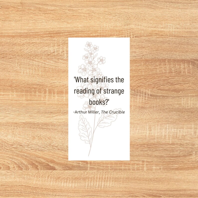 Crucible Strange Books Bookmark - Set of 10 Printable Bookmarks for ...