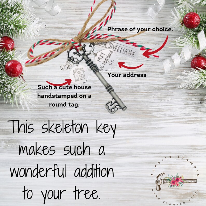 Our New Home Personalized Skeleton Key Christmas Ornament - Etsy