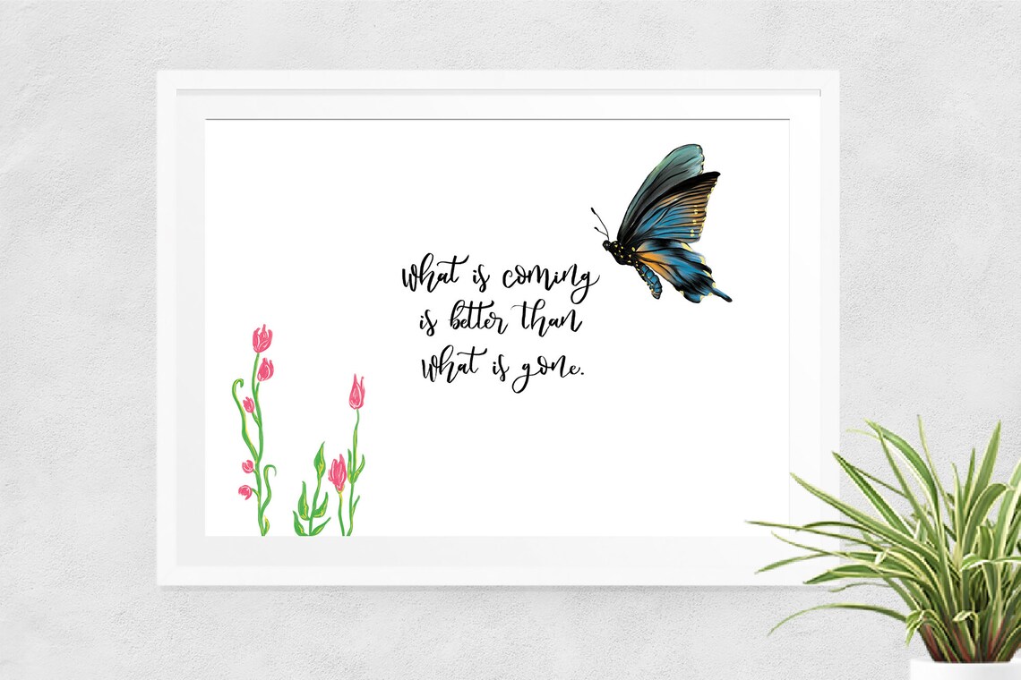 Butterfly Poster Printable Wall Art Motivational Quote - Etsy