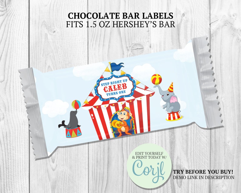 Carnival or Circus Candy Bar Wrappers Circus Birthday Party - Etsy