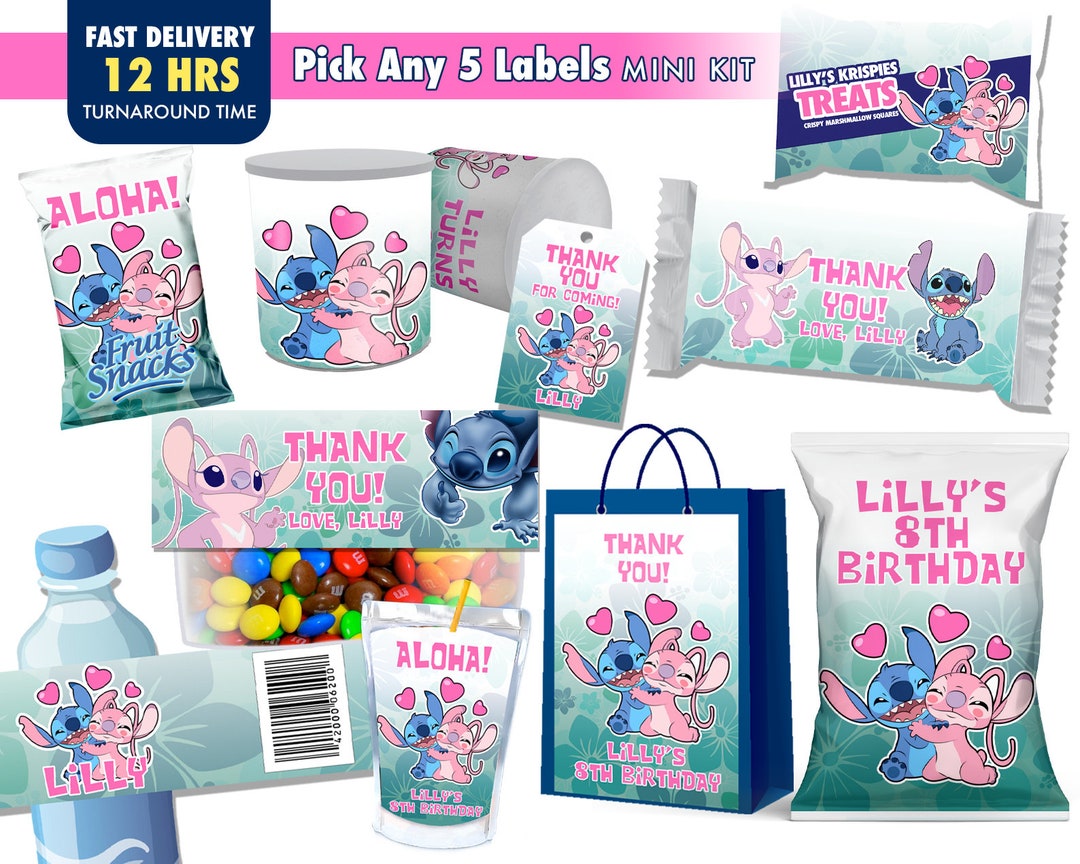 Stitch Angel Birthday, Stitch Angel Party Printables, Stitch Angel ...