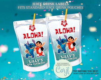 Stitch Juice Pouch Digital and Physical Options - Etsy