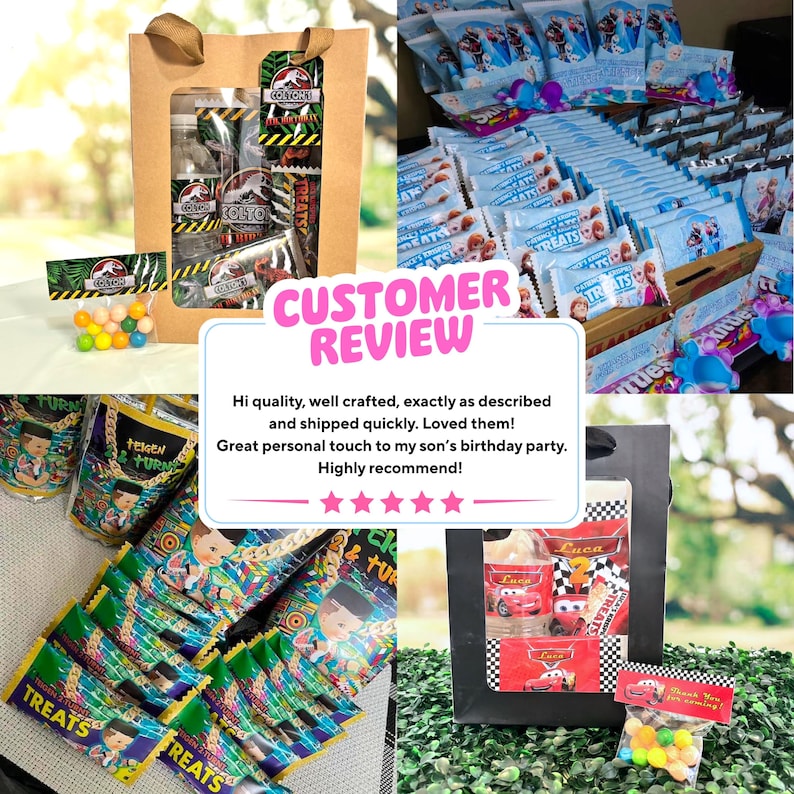 Custom Party Favor Package – Personalized Chip Bags, Candy Wrappers ...